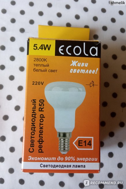 Лампа Светодиодная Ecola е14 R50 5.4W 2800К - «Дешевая, яркая ...