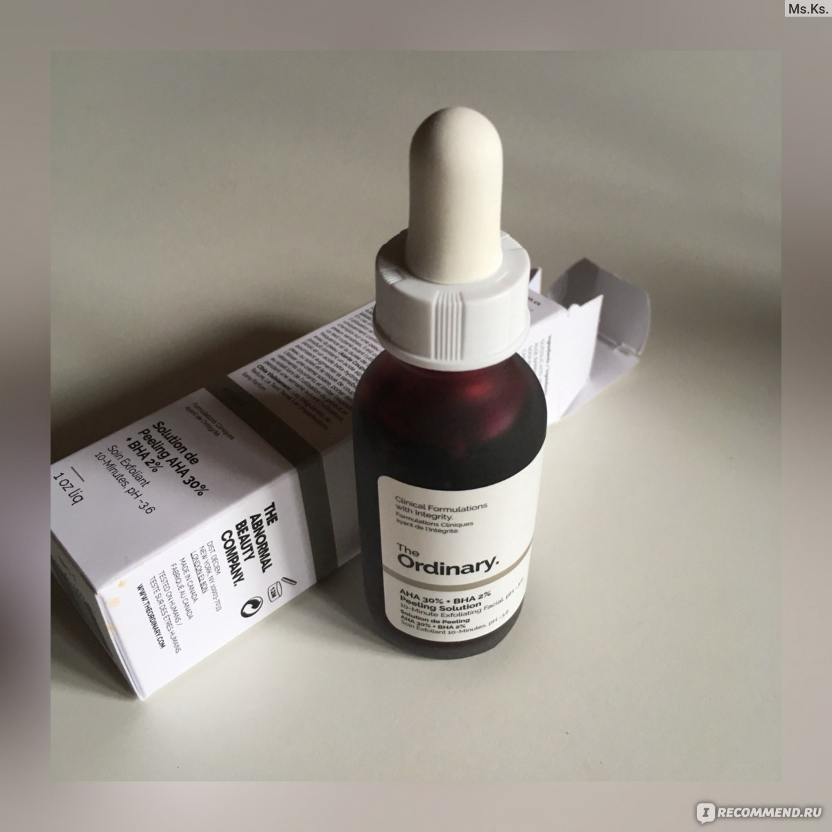 Пилинг для лица The Ordinary AHA 30% + BHA 2% Peeling Solution ...