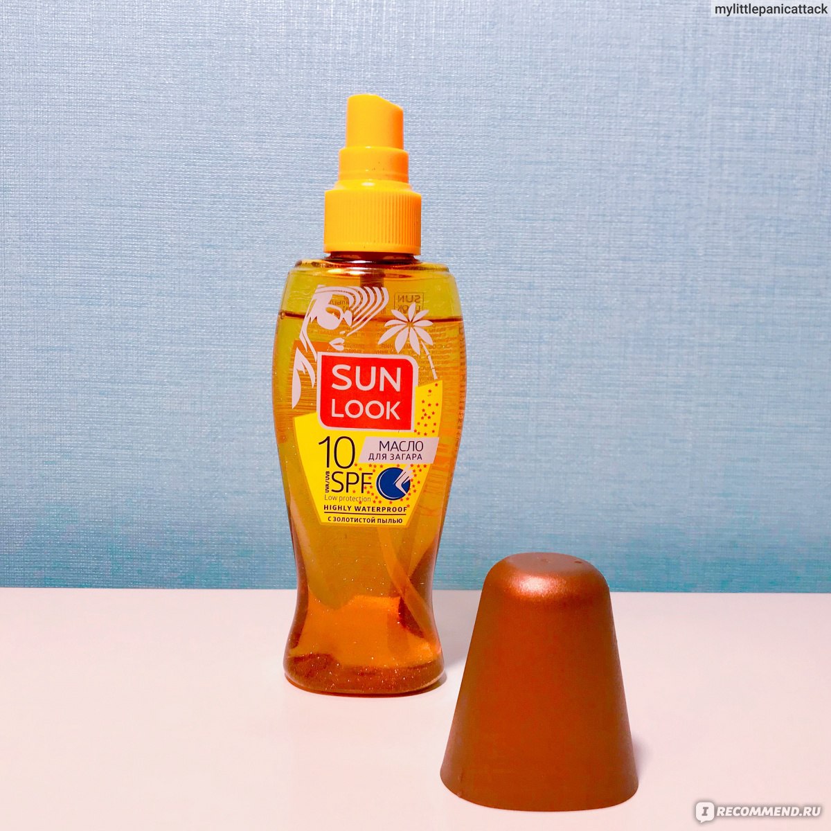 Масло для загара SUN LOOK с золотистой пылью SPF-10 - «Shine bright ...