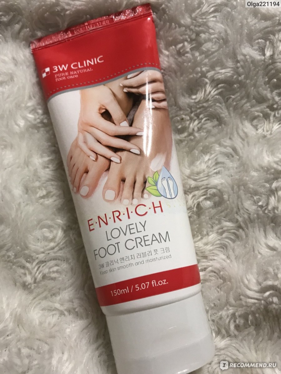Крем для ног 3W CLINIC ENRICH lovely foot cream - «Хорошее увлажнение ...