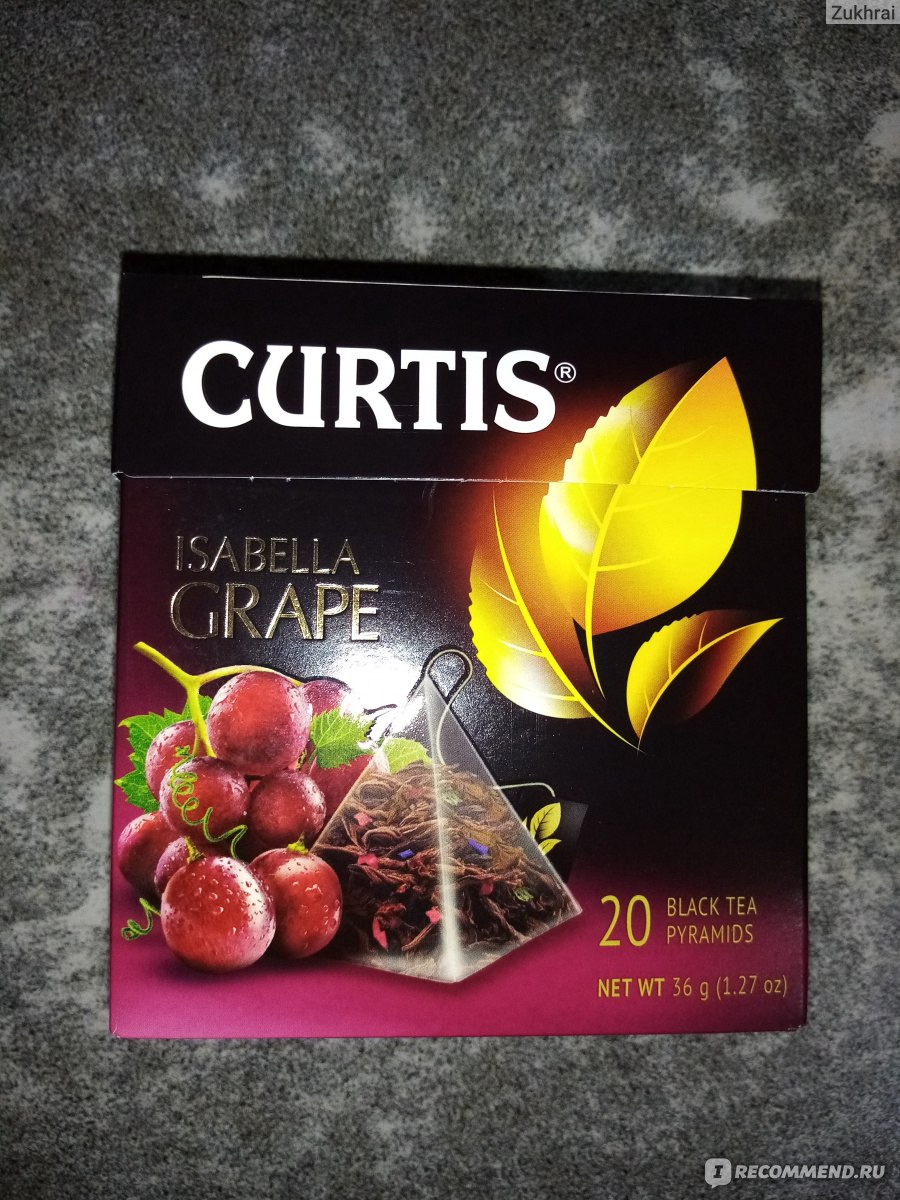Чай в пирамидках Curtis Isabella Grape с кусочками винограда и ...