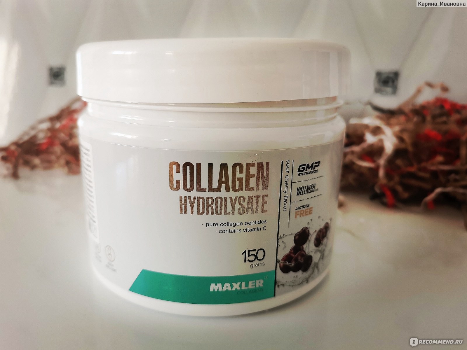 Коллаген Maxler гидролизированный Collagen Hydrolysate "Вишня" (150г ...