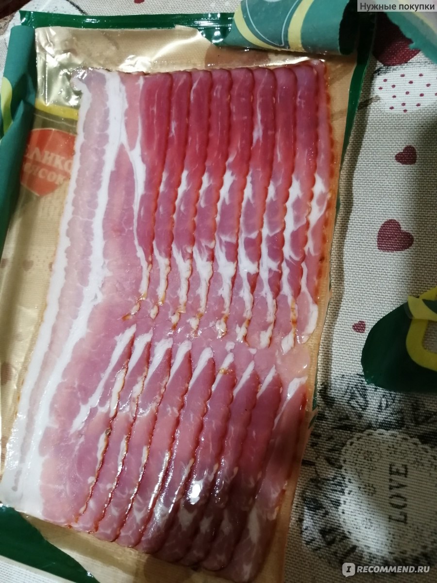Бекон Великолукский мясокомбинат Сырокопченый - «Очень вкусный бекончик ...