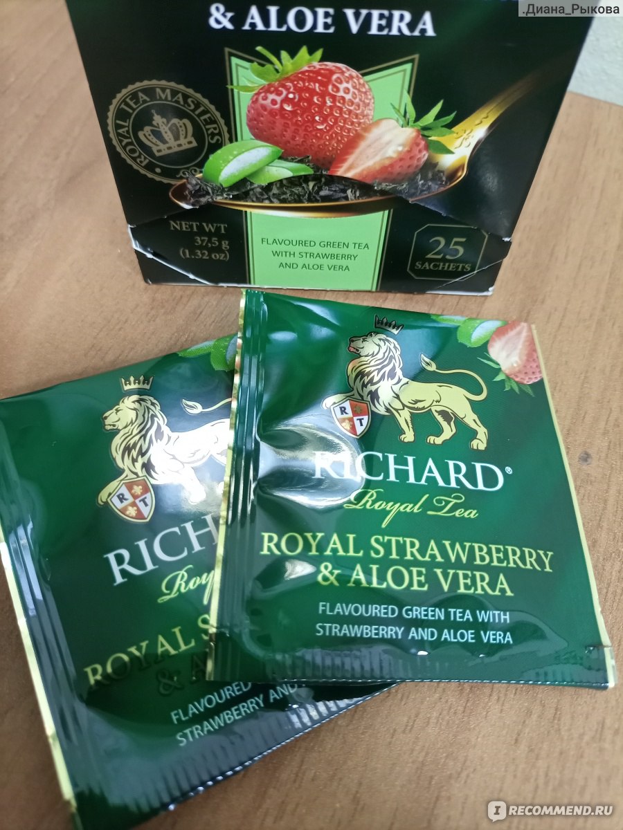 Чай зелёный в пакетиках Richard Royal Strawberry & Aloe Vera - «Вкусный ...