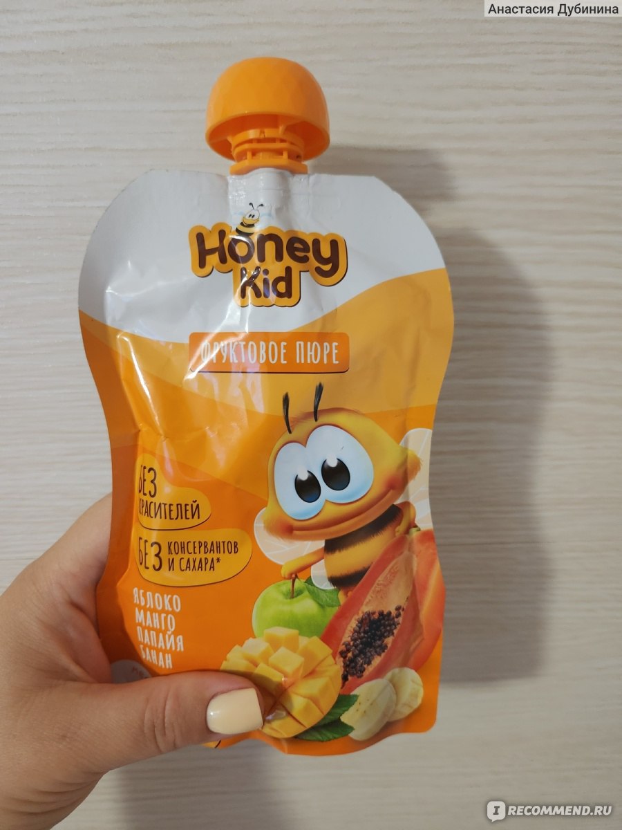 Детское питание Honey kid Пюре яблоко, манго, папайя, банан - «Очень ...