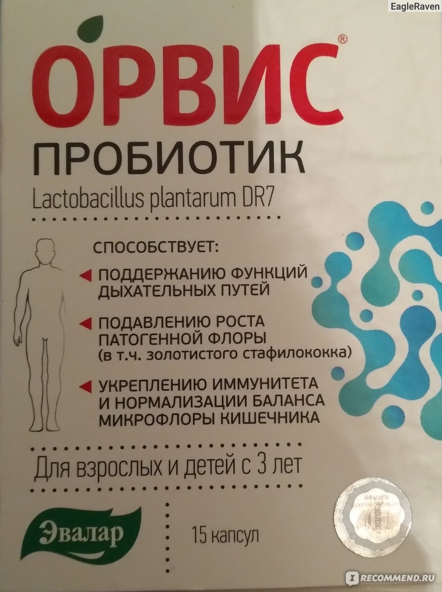 БАД Эвалар Орвис пробиотик - «Может заменить антибиотик» | отзывы