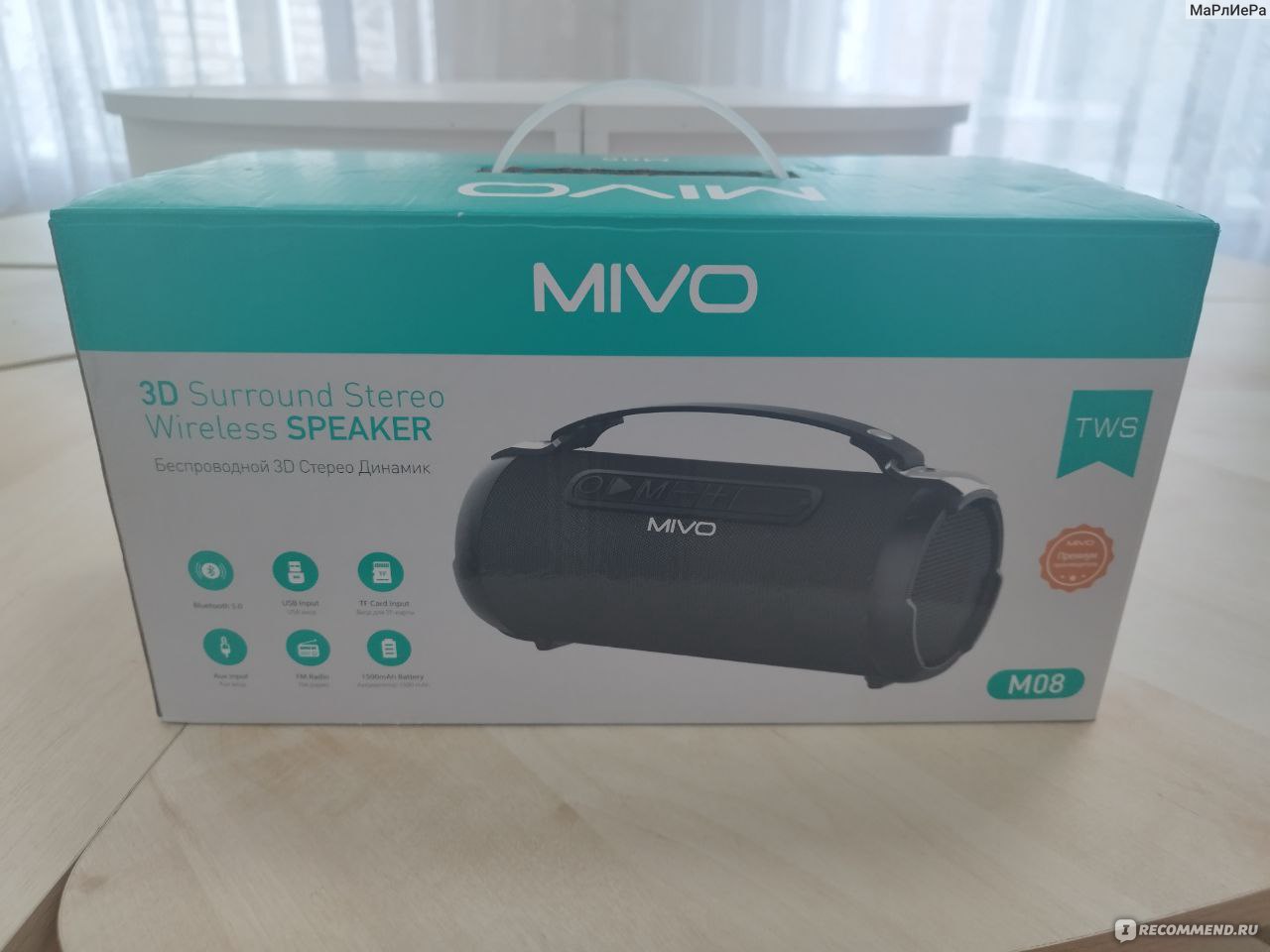 Портативная колонка MIVO M08 - «Mivo M08: обзор портативной беспроводной колонки в чёрном цвете ...