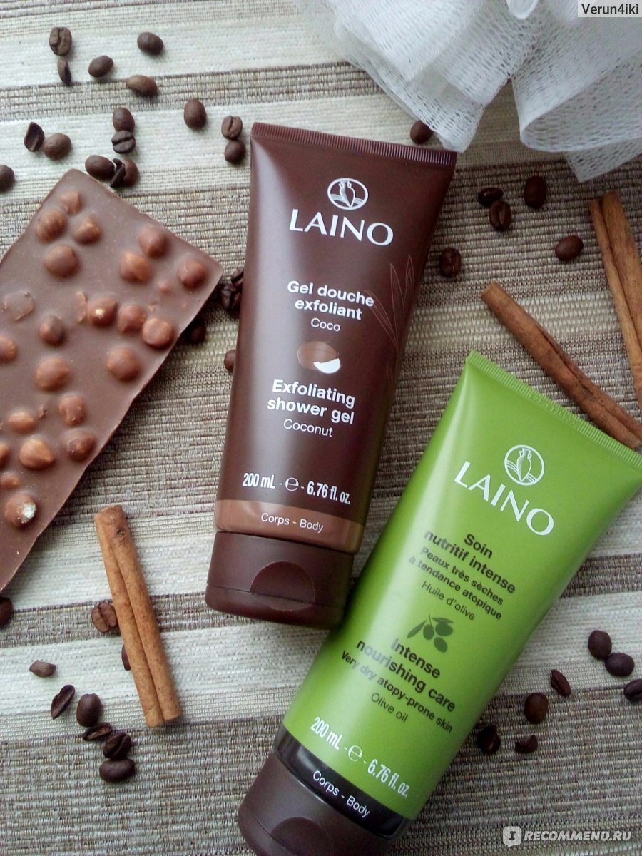 Очищающий гель для тела Laino Гель-эксфолиант для душа с кокосом ...