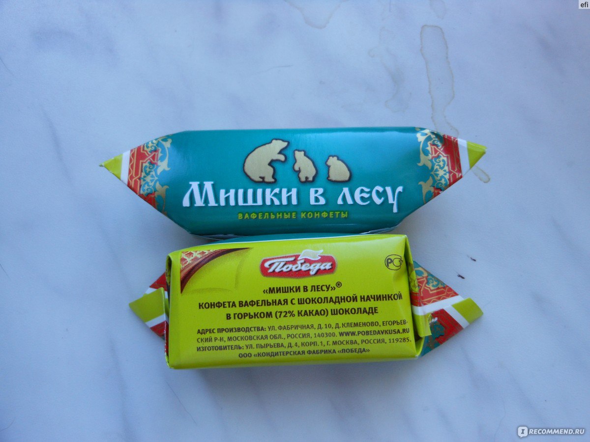 Шоколадные конфеты Победа вкуса Вафельные конфеты "Мишки в лесу" - «А я ...