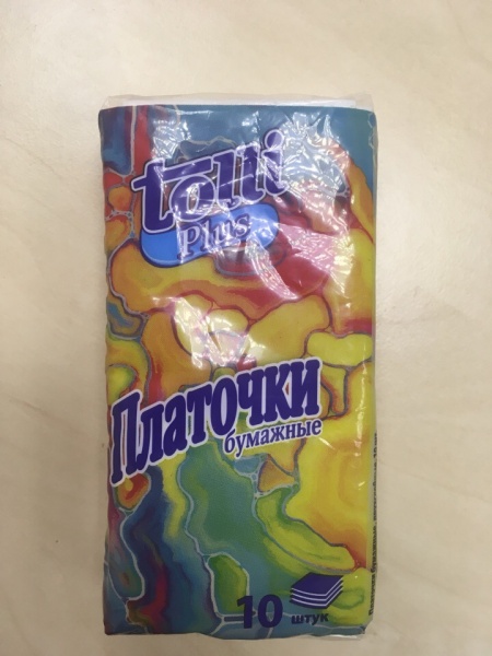 Бумажные носовые платочки Tolli plus | отзывы