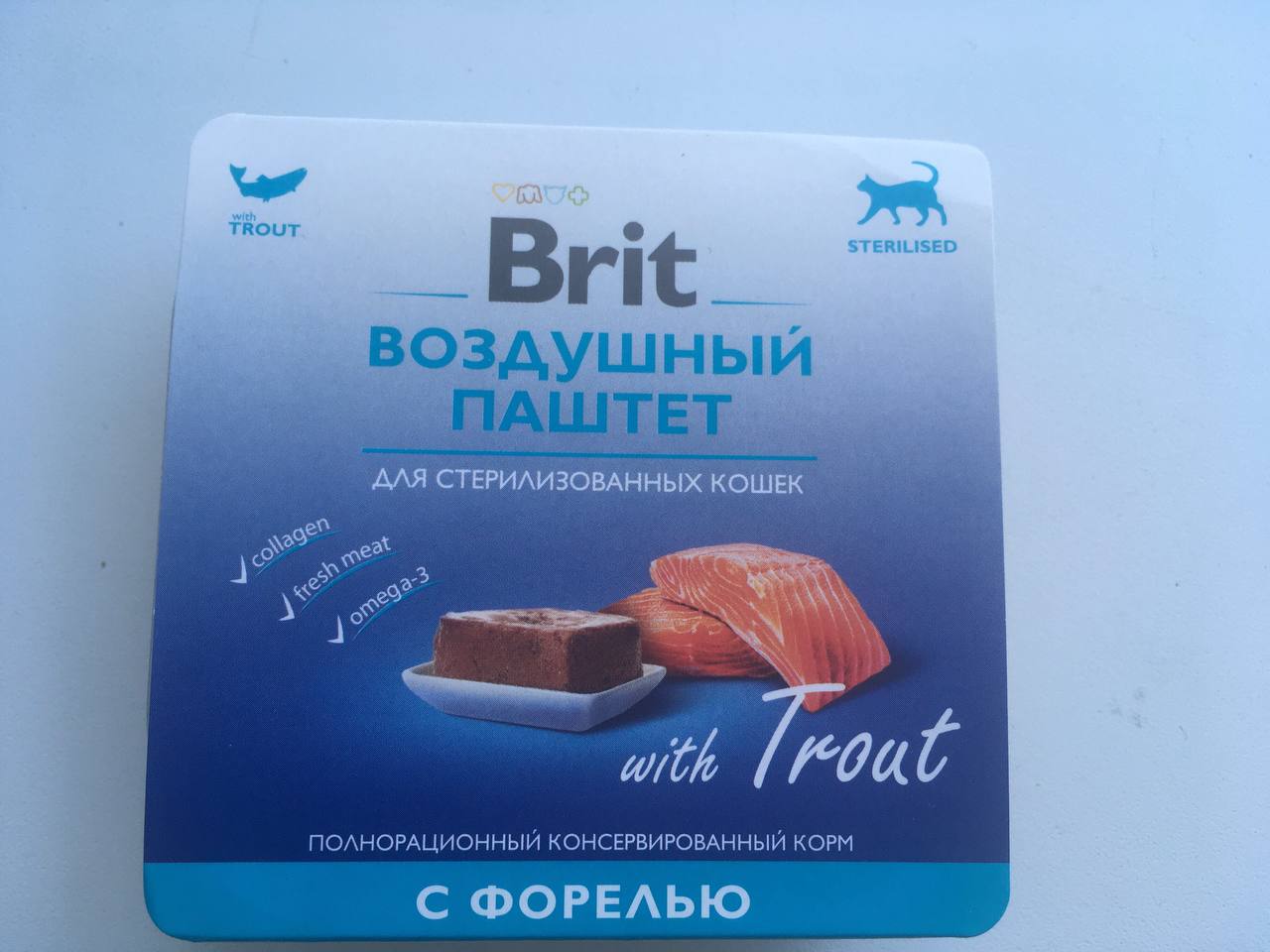 Влажный корм для кошек Brit воздушный паштет с форелью | отзывы