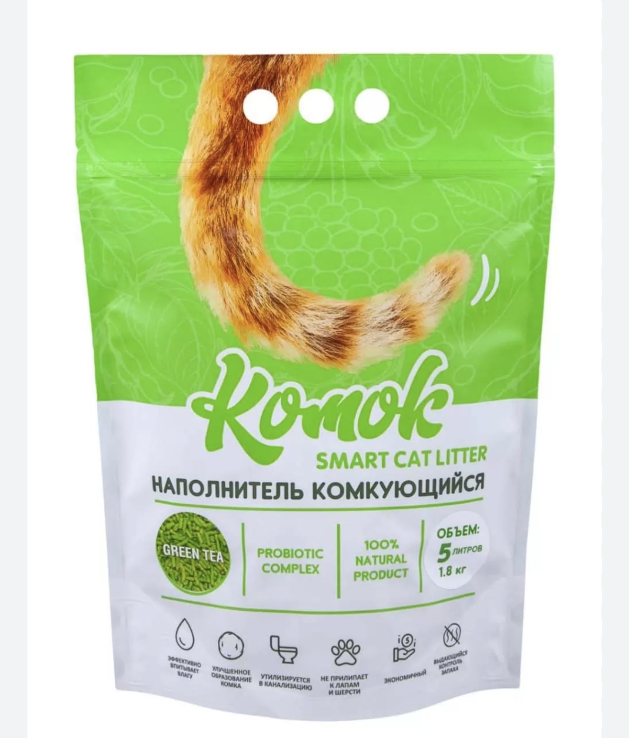 Наполнитель для кошачьего туалета Комок Комкующийся, lotus | отзывы