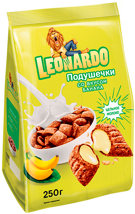 Готовые завтраки KDV подушечки «Leonardo» со вкусом банана | отзывы