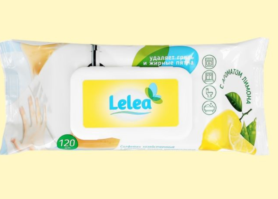 Хозяйственные влажные салфетки "Lelea" с ароматом лимона 120 шт. | отзывы
