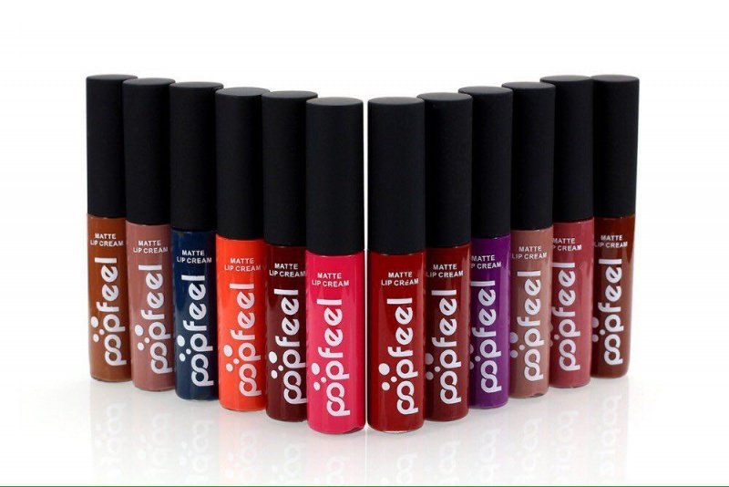 Жидкая матовая помада Aliexpress 12color Brand Batom Matte Lip Gloss